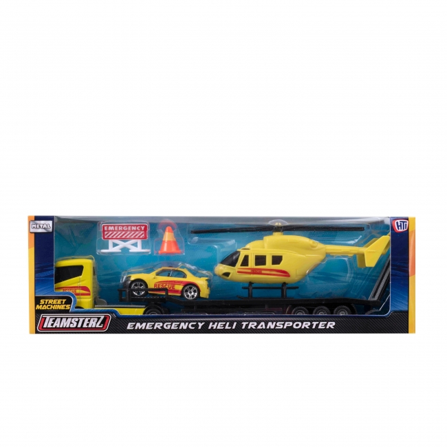 TEAMSTERZ Die-cast playset Heli transporter, 26 | XS Leksaker